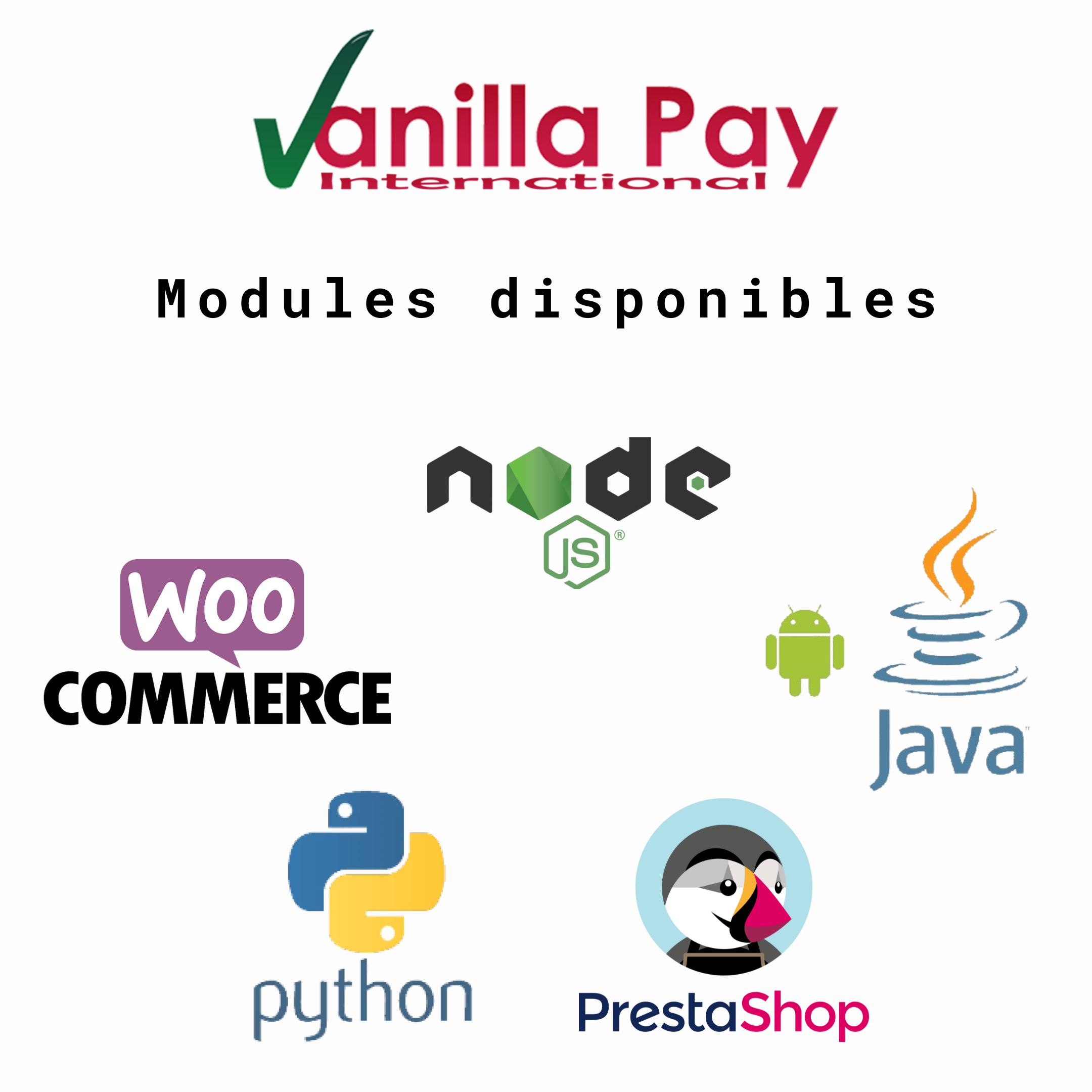 Les modules disponibles de Vanilla Pay International